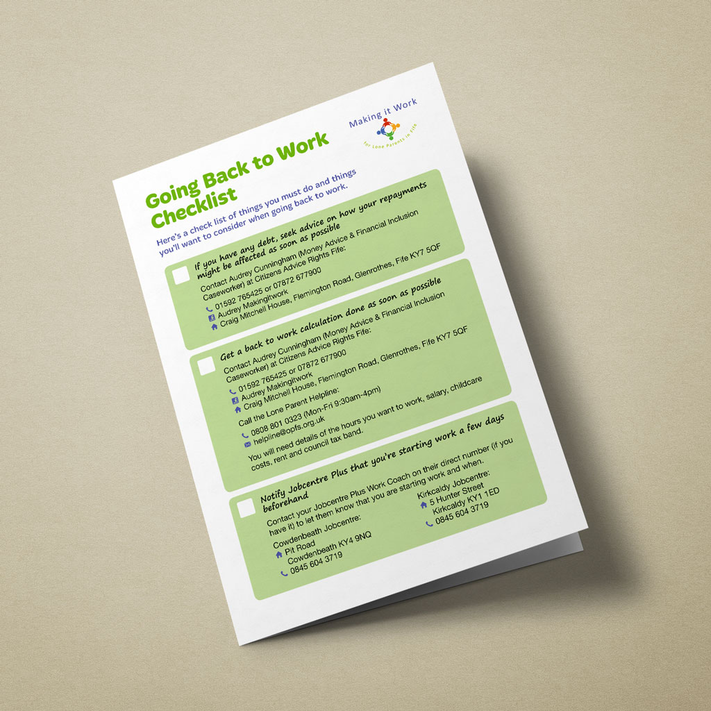 A5 “Going Back to Work Checklist” publication (OPFS) – Original Cinn